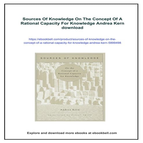 Sources Of Knowledge On The Concept Of A Rational Capacity For ...