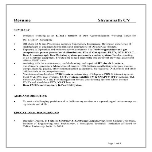 Resume atta s rao ETO | DOC