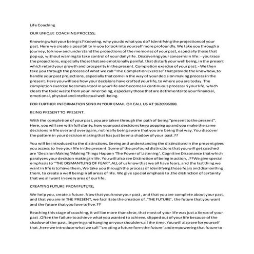 Life Coaching | DOCX