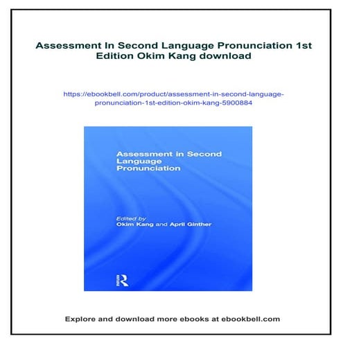 Assessment In Second Language Pronunciation 1st Edition Okim Kang | PDF