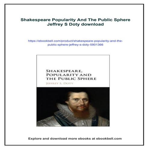 Shakespeare Popularity And The Public Sphere Jeffrey S Doty | PDF