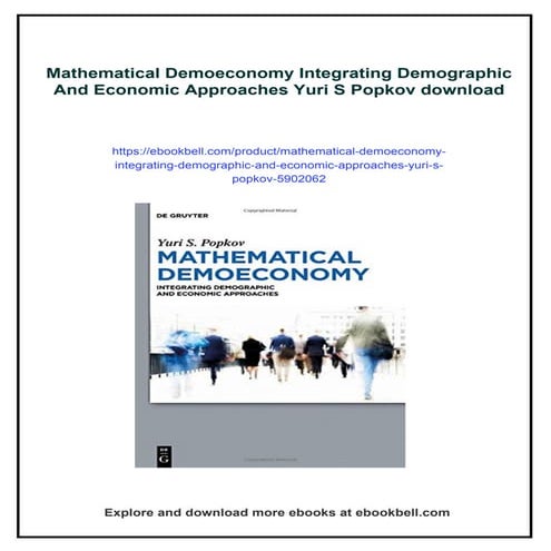 Mathematical Demoeconomy Integrating Demographic And Economic ...