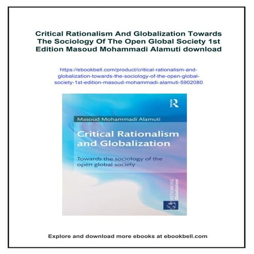Critical Rationalism And Globalization Towards The Sociology Of The Open Global Society 1st ...
