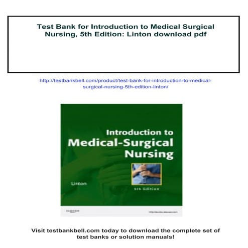 Test Bank for Introduction to Medical Surgical Nursing, 5th Edition ...