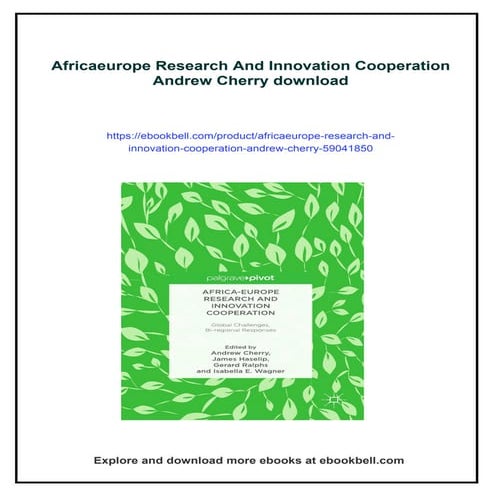 Africaeurope Research And Innovation Cooperation Andrew Cherry | PDF