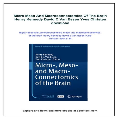 Micro Meso And Macroconnectomics Of The Brain Henry Kennedy David C Van ...