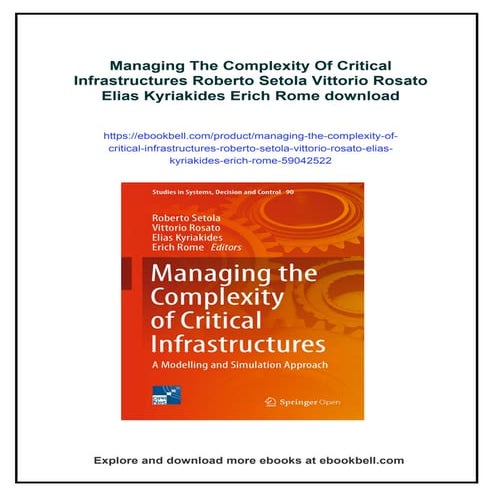 Managing The Complexity Of Critical Infrastructures Roberto Setola ...