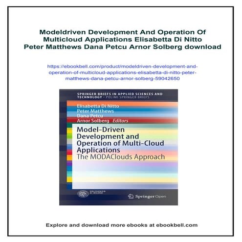 Modeldriven Development And Operation Of Multicloud Applications Elisabetta Di Nitto Peter ...