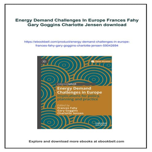 Energy Demand Challenges In Europe Frances Fahy Gary Goggins Charlotte ...