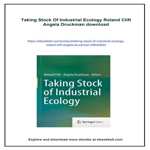 Taking Stock Of Industrial Ecology Roland Clift Angela Druckman | PDF
