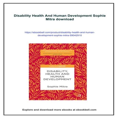 Disability Health And Human Development Sophie Mitra | PDF