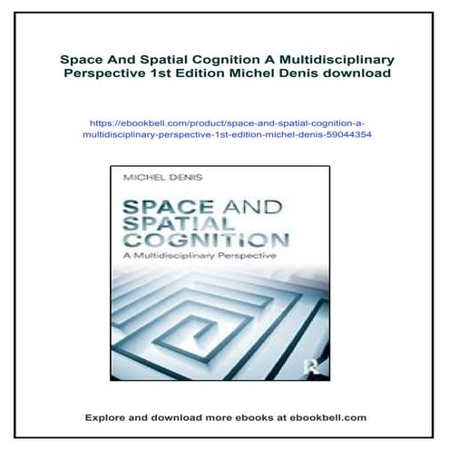 Space And Spatial Cognition A Multidisciplinary Perspective 1st Edition ...