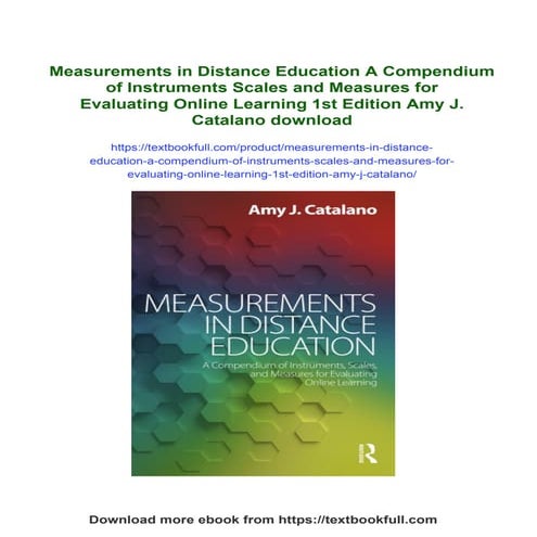 Measurements in Distance Education A Compendium of Instruments Scales ...
