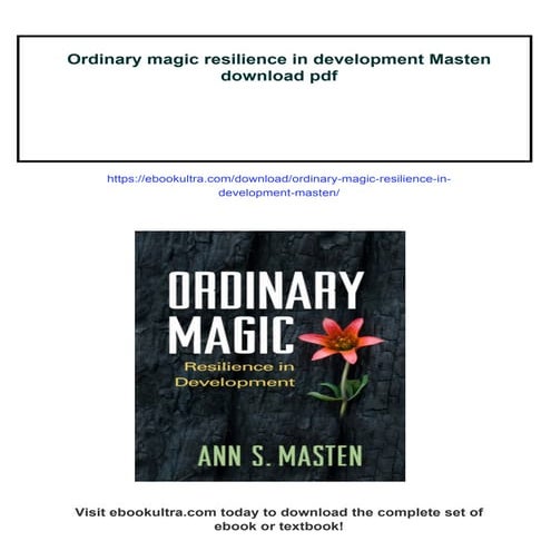 Ordinary magic resilience in development Masten | PDF