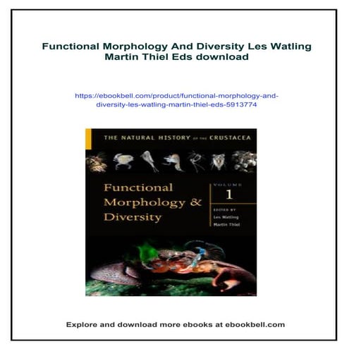 Functional Morphology And Diversity Les Watling Martin Thiel Eds | PDF