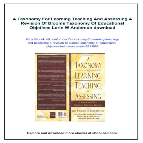 A Taxonomy For Learning Teaching And Assessing A Revision Of Blooms ...