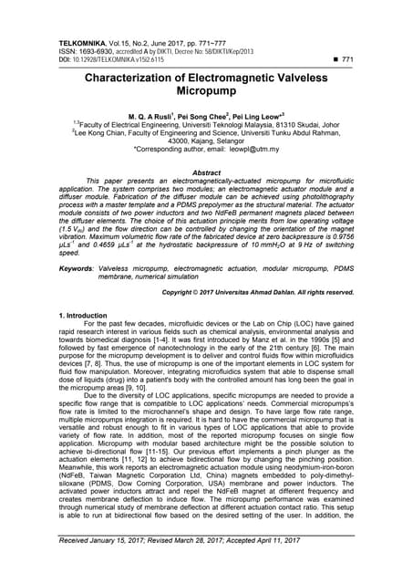Piezoelectric peristaltic micropump integrated on a microfluidic chip (1) | PPTX