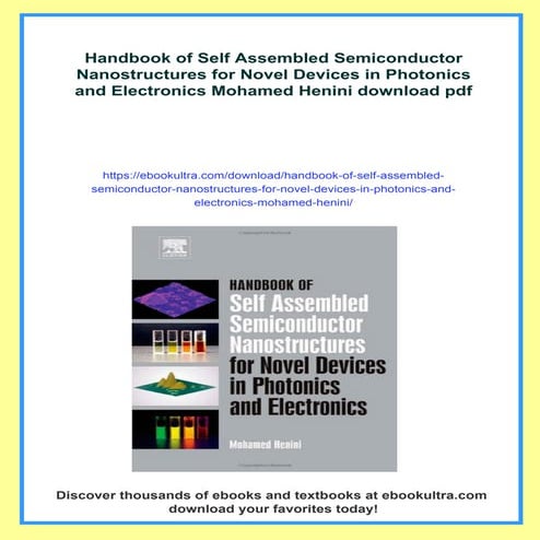 Handbook of Self Assembled Semiconductor Nanostructures for Novel ...