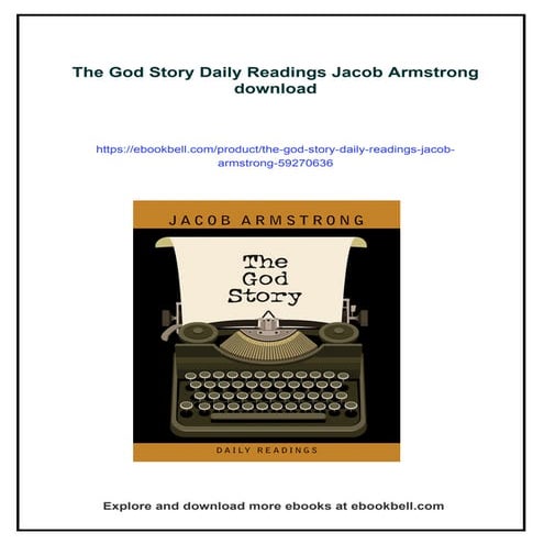 The God Story Daily Readings Jacob Armstrong | PDF