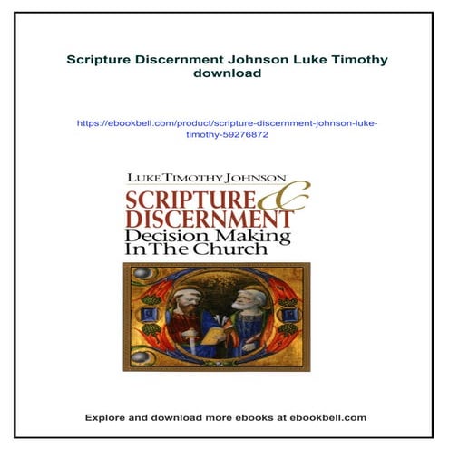 Scripture Discernment Johnson Luke Timothy | PDF