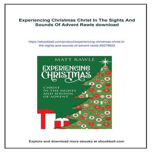 Experiencing Christmas Christ In The Sights And Sounds Of Advent Rawle ...