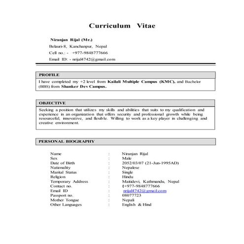 CV NIranjan | DOCX