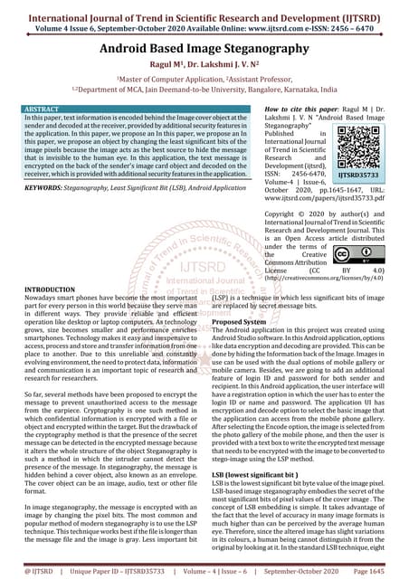 Android Based Image Steganography Pdf Internet Computing
