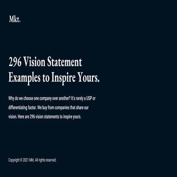 296 Vision Statement Examples to Inspire Yours. | PDF