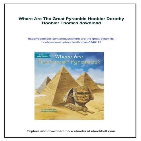 Where Are The Great Pyramids Hoobler Dorothy Hoobler Thomas | PDF