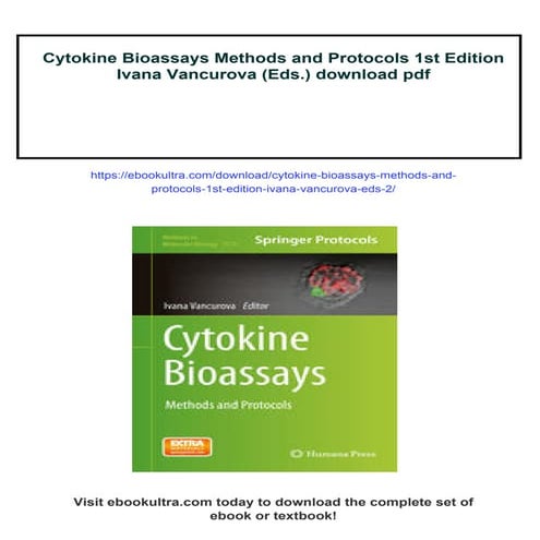 Cytokine Bioassays Methods and Protocols 1st Edition Ivana Vancurova (Eds.) | PDF