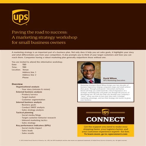 Marketing Strategy Workshop - David E. Wilson - UPS | PDF