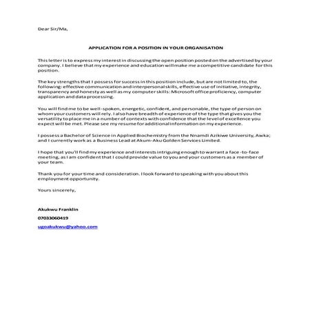 Universal Cover Letter | DOCX