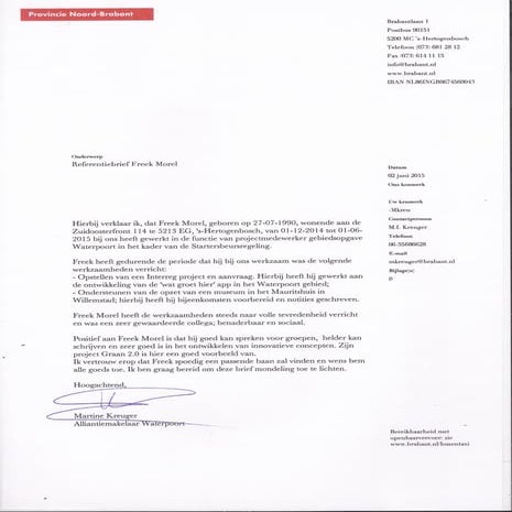 Referentiebrief Freek Morel | PDF