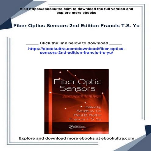 Fiber Optics Sensors 2nd Edition Francis T.S. Yu | PDF