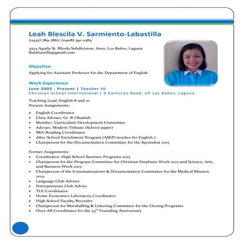 Resume_LBSL_2016 | PDF