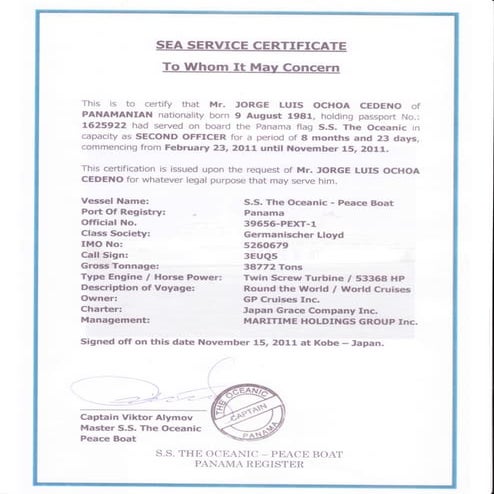 Oceanic Sea Service | PDF