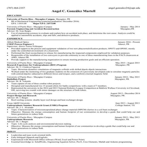 Gabriela garcia resume 2016 | DOCX