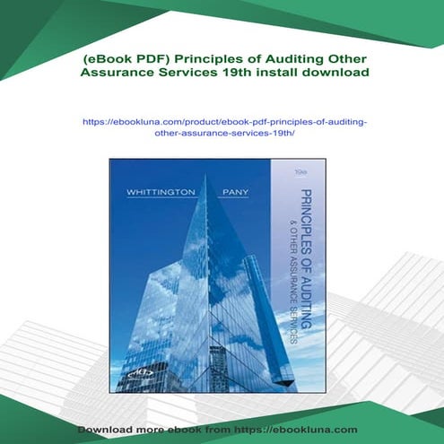 (eBook PDF) Principles of Auditing Other Assurance Services 19th | PDF