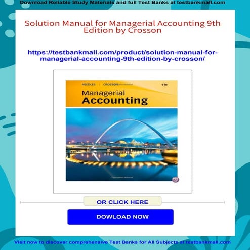 Solution Manual for Managerial Accounting 9th Edition by Crosson | PDF