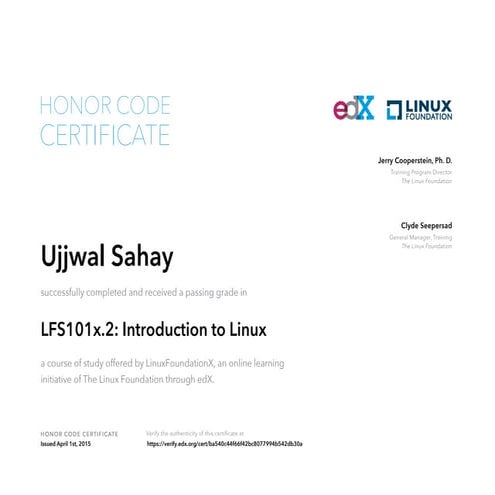 Linux foundation Certificate | PDF