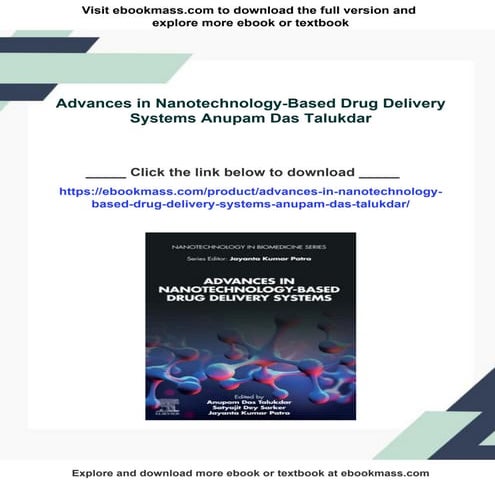 Advances in Nanotechnology-Based Drug Delivery Systems Anupam Das Talukdar | PDF