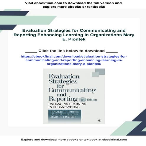 Evaluation Strategies for Communicating and Reporting Enhancing ...