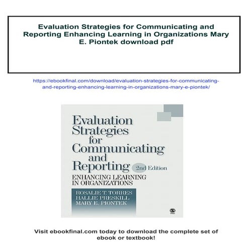 Evaluation Strategies for Communicating and Reporting Enhancing ...