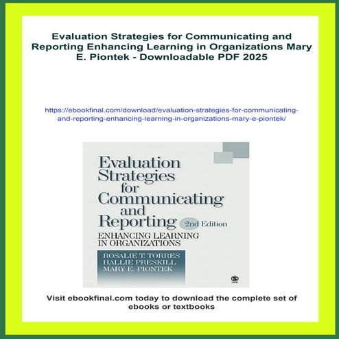 Evaluation Strategies for Communicating and Reporting Enhancing ...