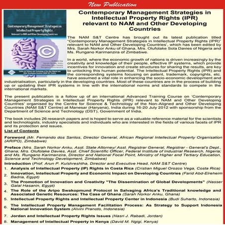 Contemporary Management Strategies in Intellectual Property Rights (IPR) | PDF