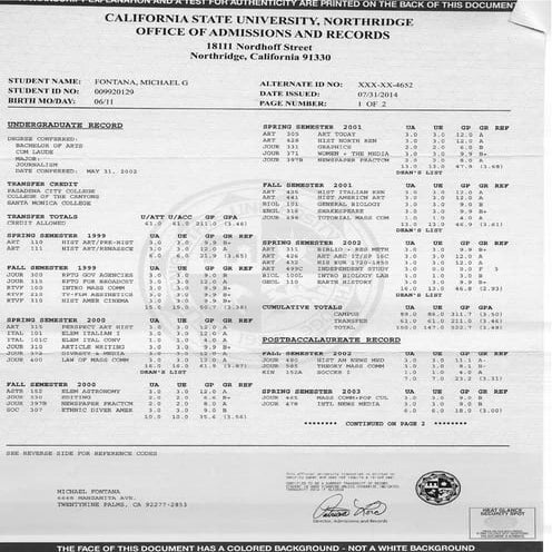 CSUN-transcript-part1 | PDF