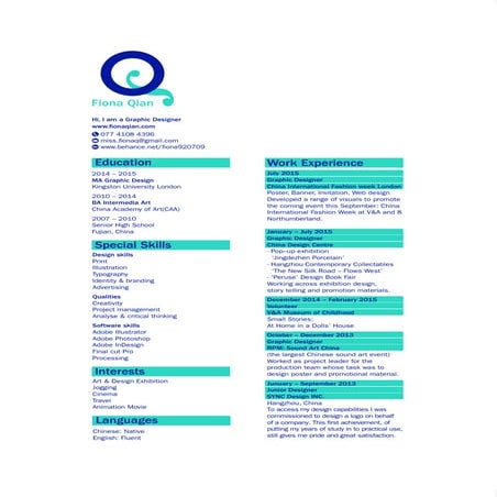 Digital CV2015 | PDF | Hobbies & Interests