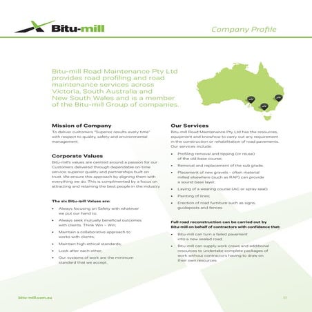 Bitu-Mill-Company-Profile ROAD MAINTENANCE | PDF | Manufacturing ...