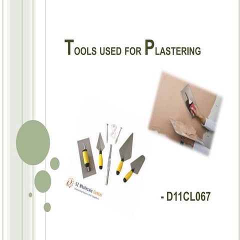 Tools used for Plastering | PPTX