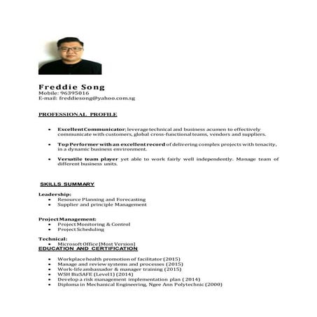Freddie resume | DOCX